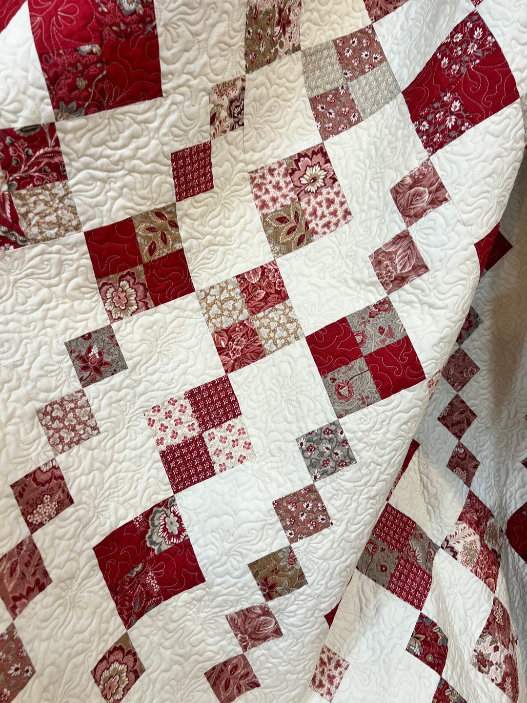 Montmerency Quilt Kit, French General Fabrics Quilt Kit, Red, Cream ...