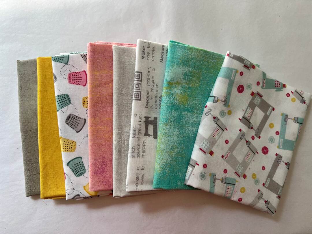 Sewing Themed Fat Quarter Bundle, Fat Quarters, Retro Colors, Moda ...