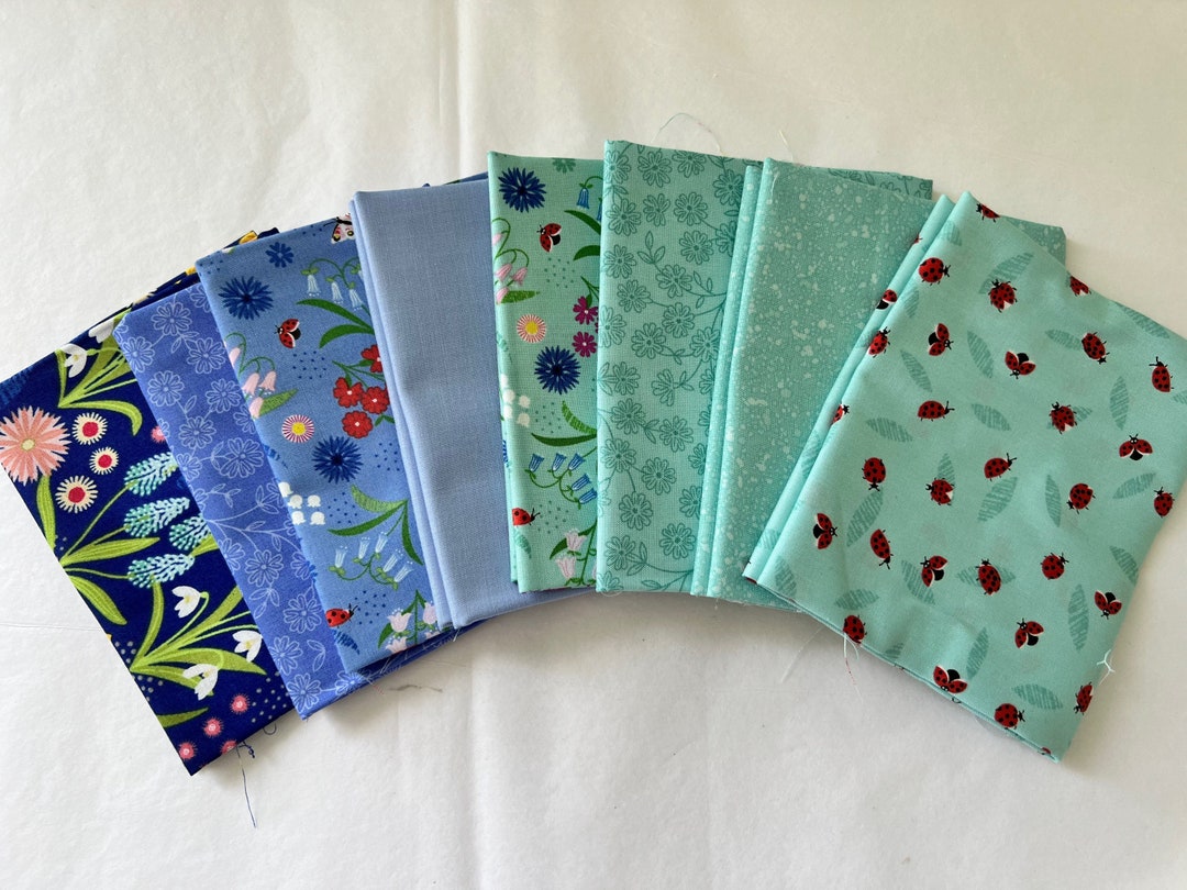 Spring Flowers Fat Quarter Bundle, Lady Bug Fat Quarters, Spring Fat ...