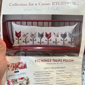 Bench Pillow Kit, Etchings fabric for a Cause Pillow Kit, Bench Pillow, 36 X 16 Pillow, Tulip ...