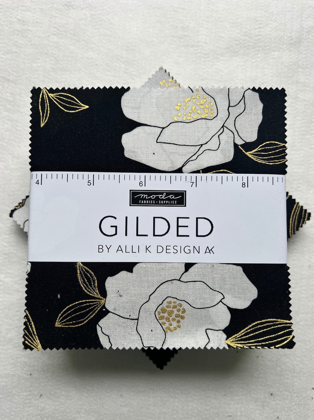 Gilded Charm Pack, Alli K Designs, Charm Pack, 5 Inch Square Fabric ...