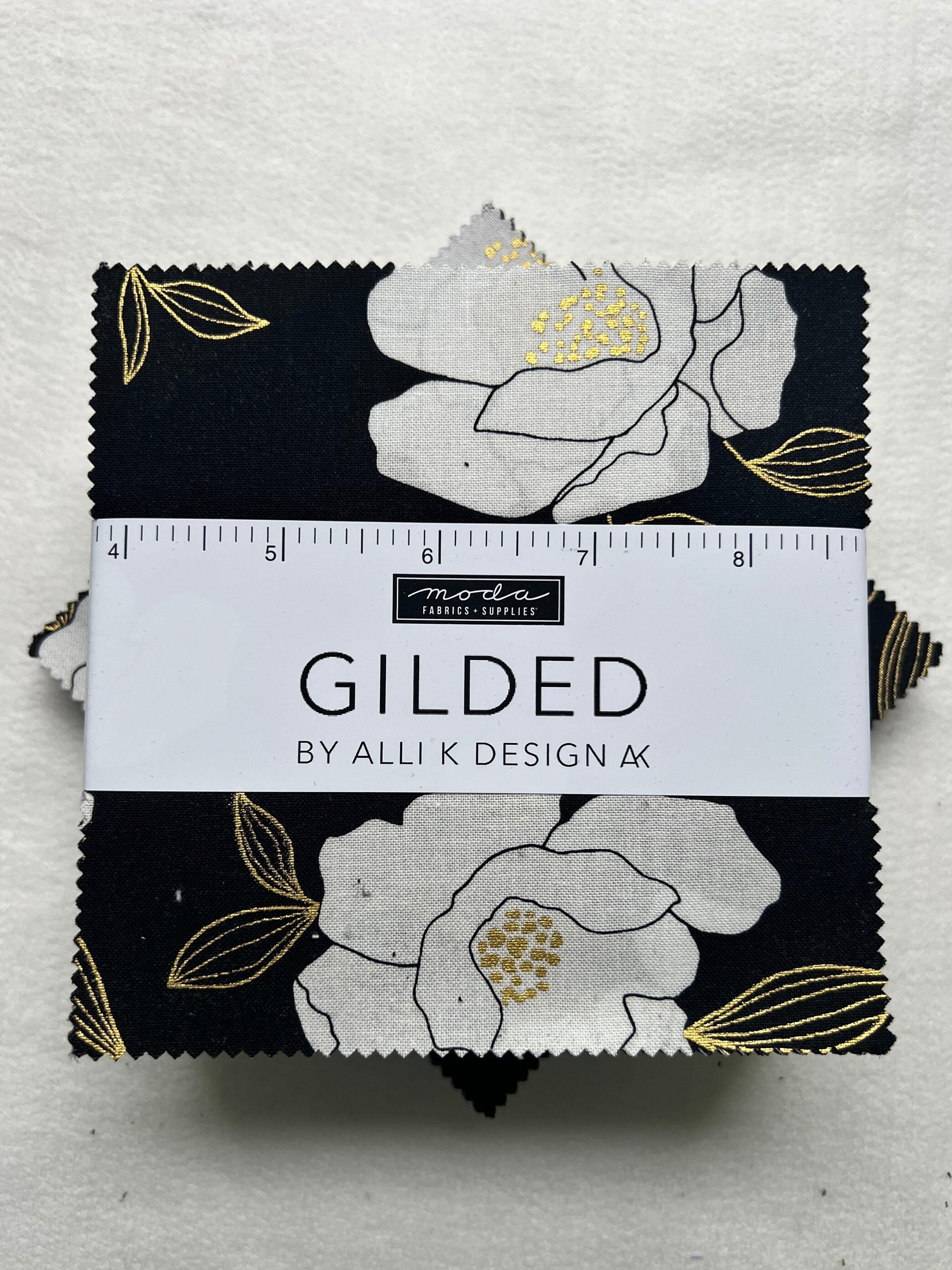 Gilded Charm Pack, Alli K Designs, Charm Pack, 5 Inch Square Fabric ...