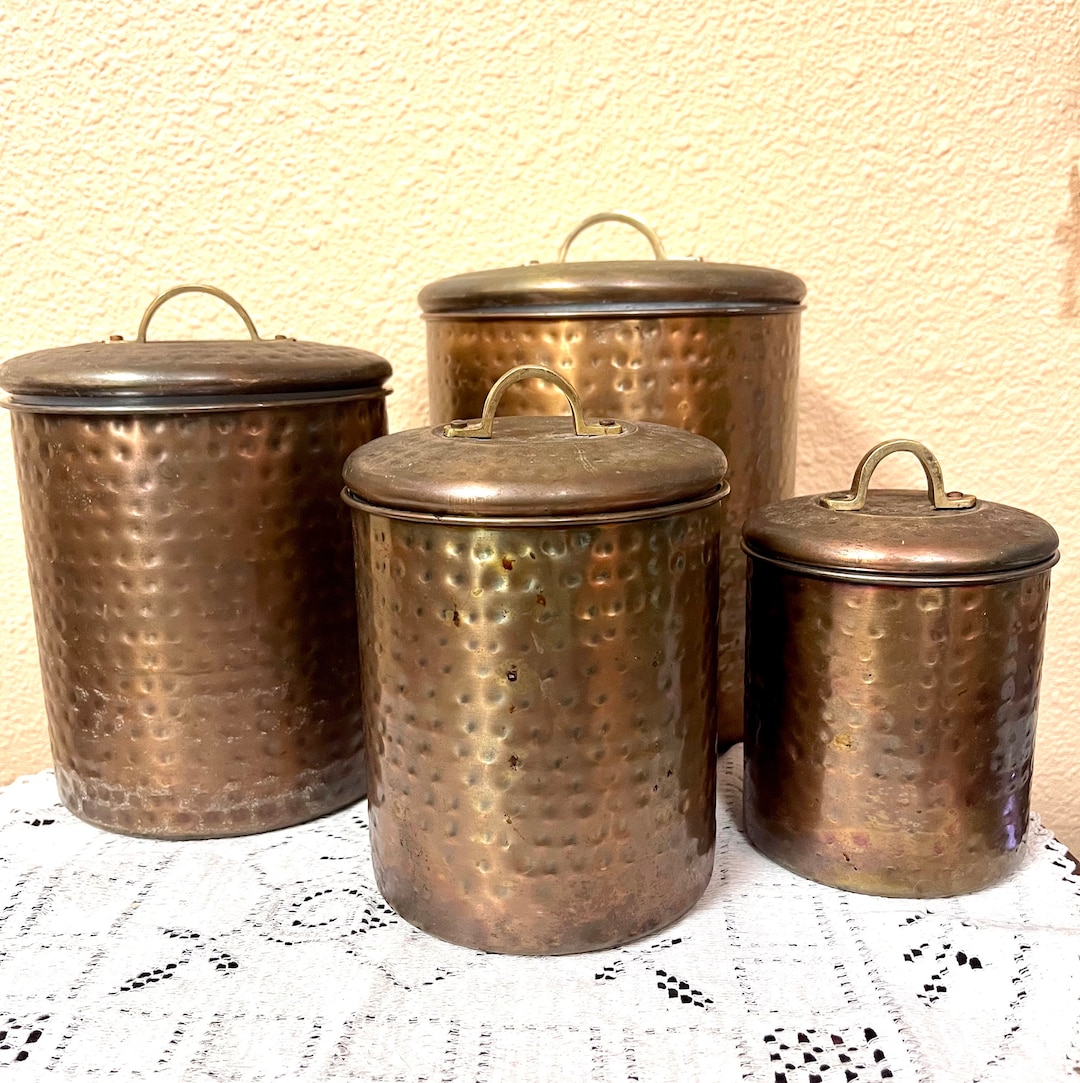 Set of Four Vintage ODI Copper Canisters - Etsy