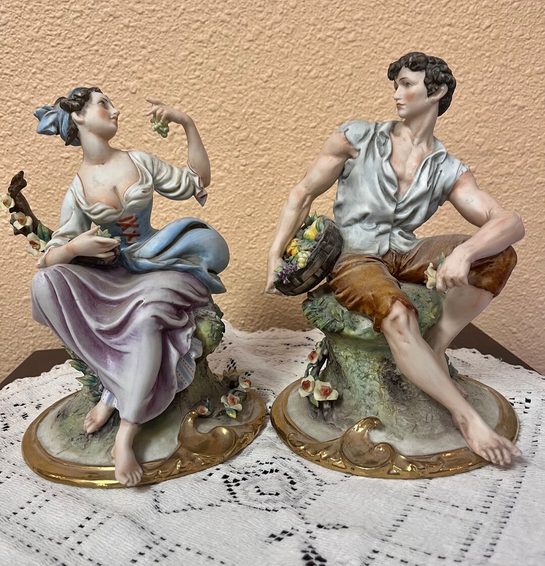 Vintage Capodimonte Giuseppe Cappe Replica Pair of Figurines - Etsy