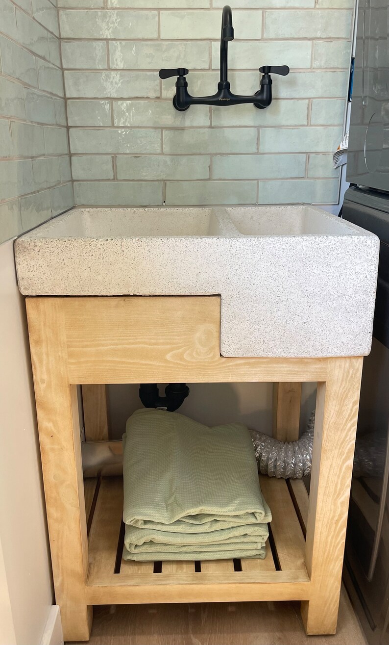 Washboard Utility Sink Concrete Blend Laundry Room Washbasin ...