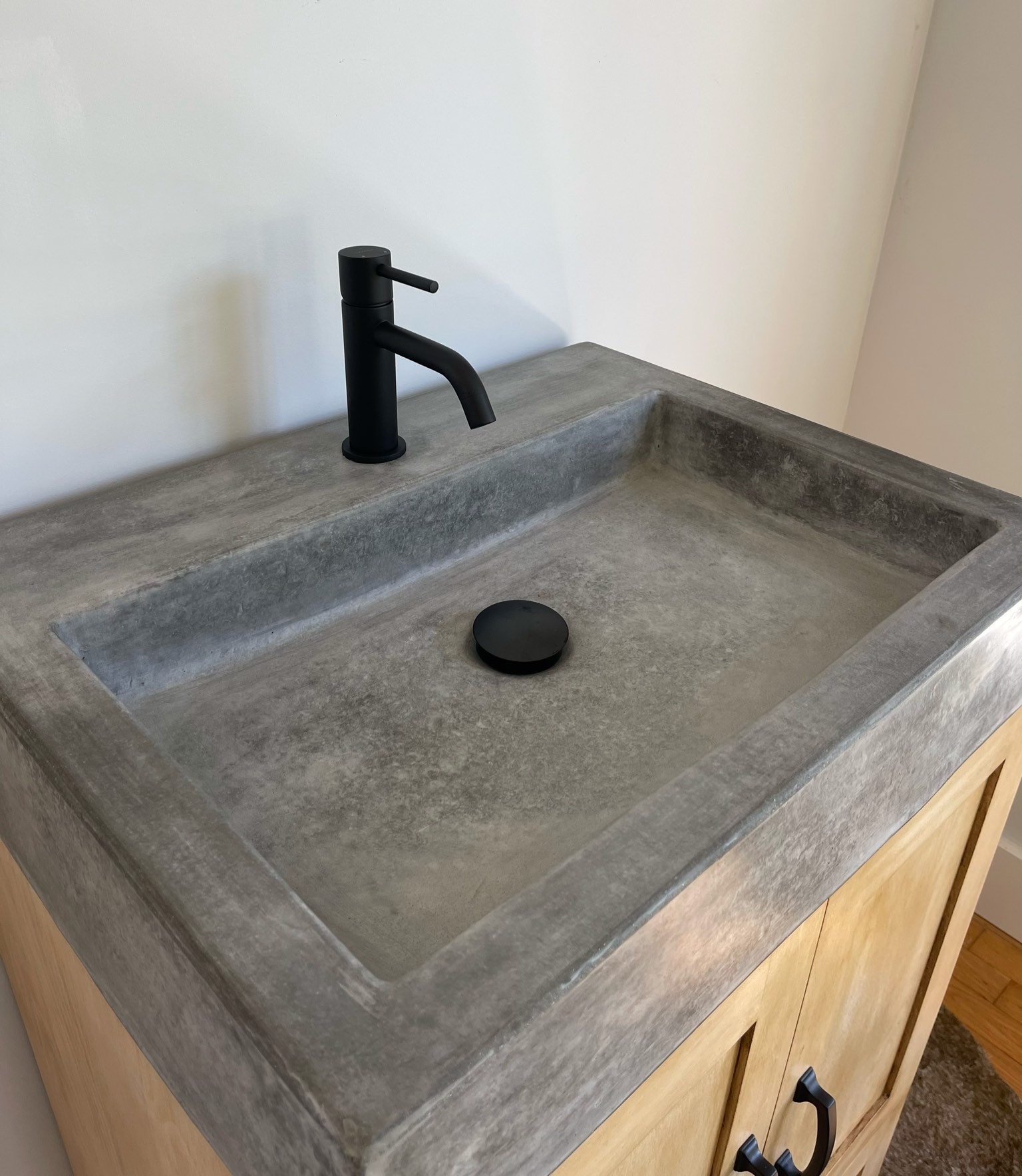 Concrete Bathroom 24” Vanity , Concrete Sink , Bathroom Vanities , Wood ...