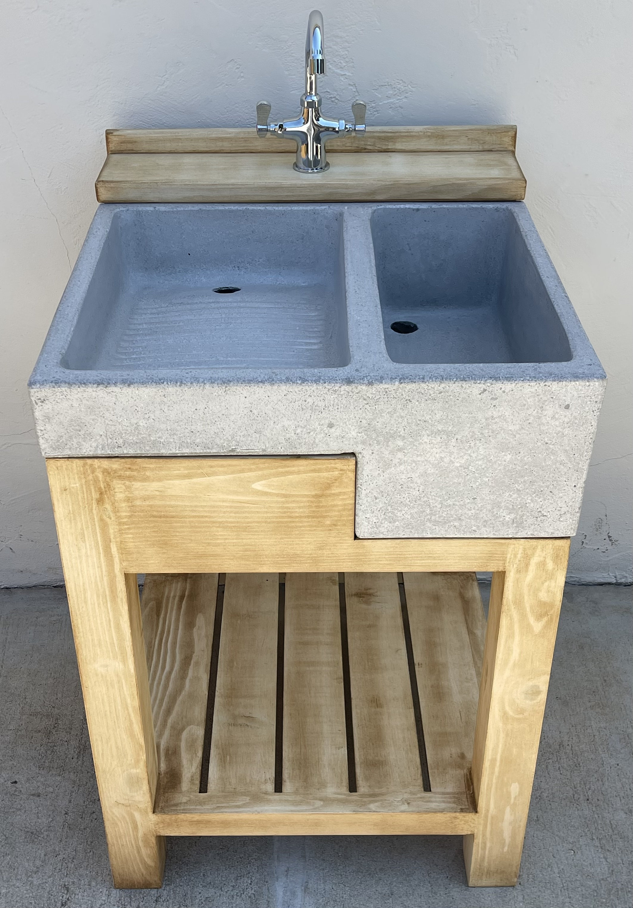 Washboard Utility Sink- Concrete Blend Laundry Room Washbasin ...
