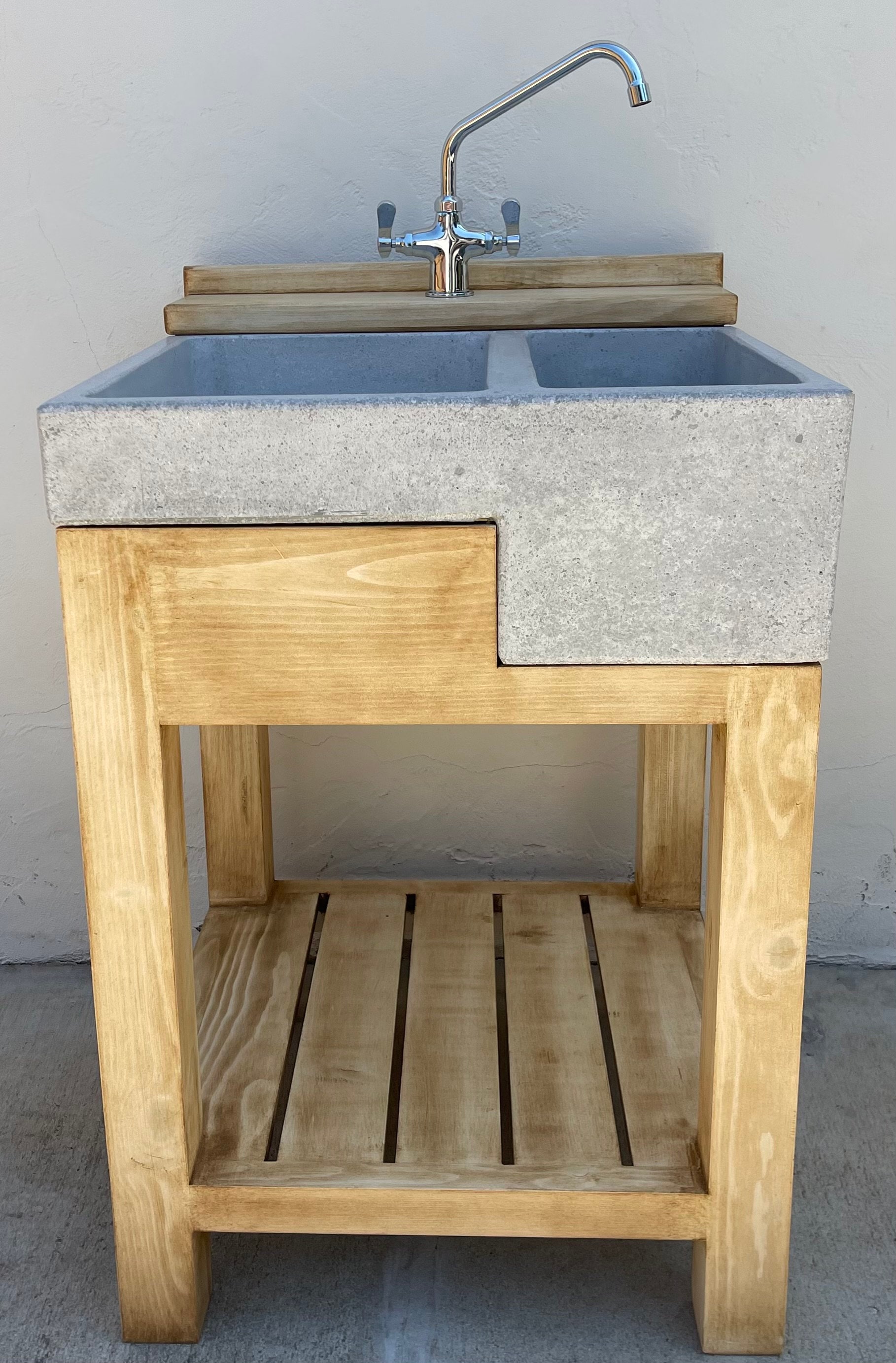 Washboard Utility Sink- Concrete Blend Laundry Room Washbasin ...