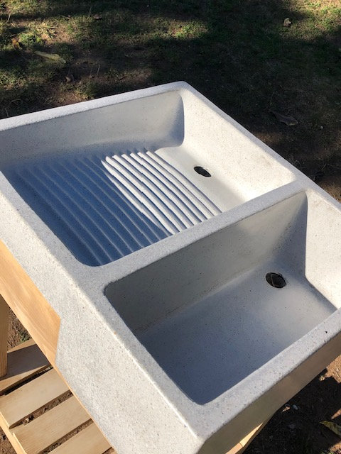 Washboard Utility Sink Concrete Blend Laundry Room Washbasin ...