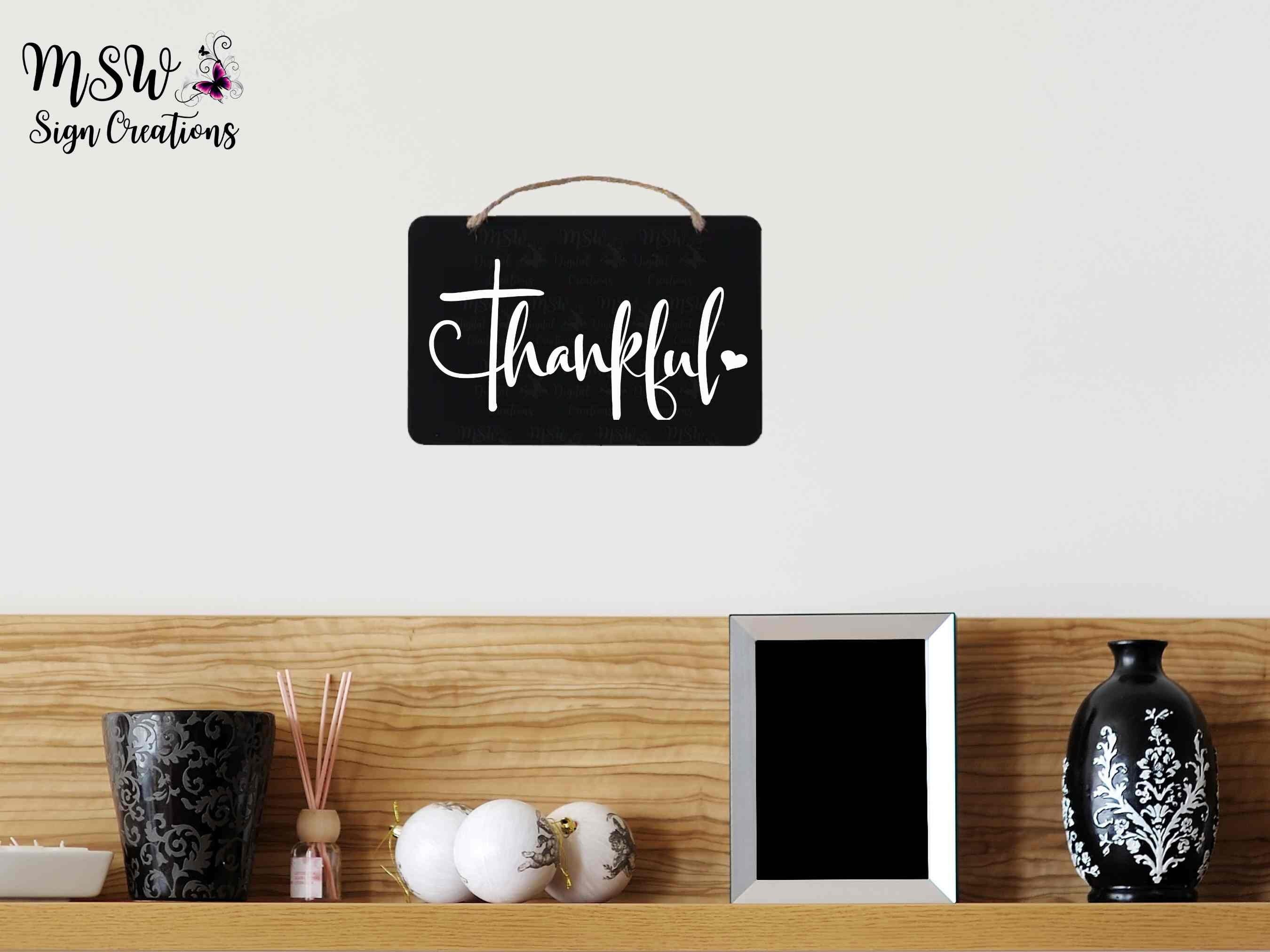 Thankful Chalkboard Sign: Grateful Decor Thankfulness - Etsy