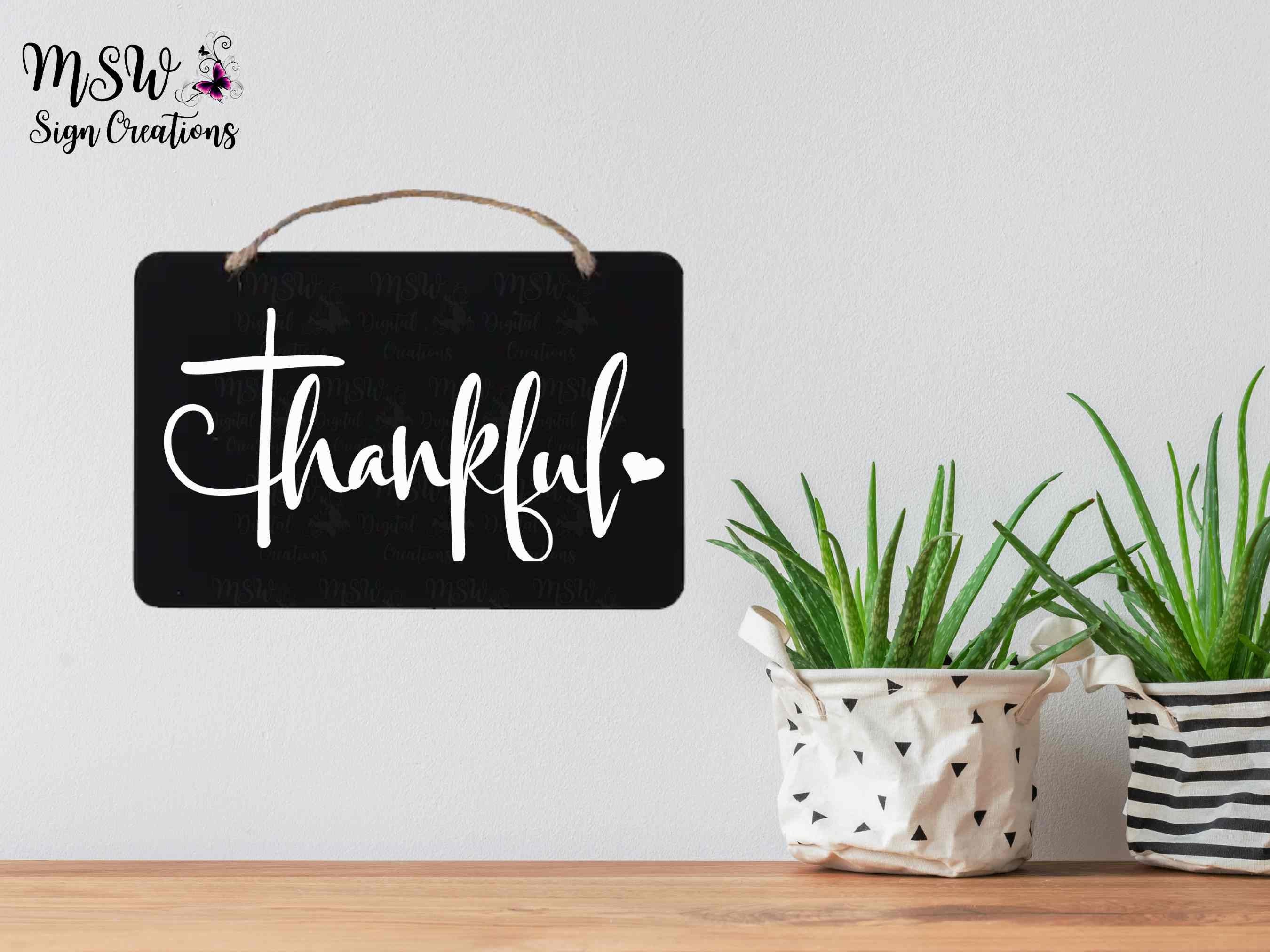 Thankful Chalkboard Sign: Grateful Decor Thankfulness - Etsy