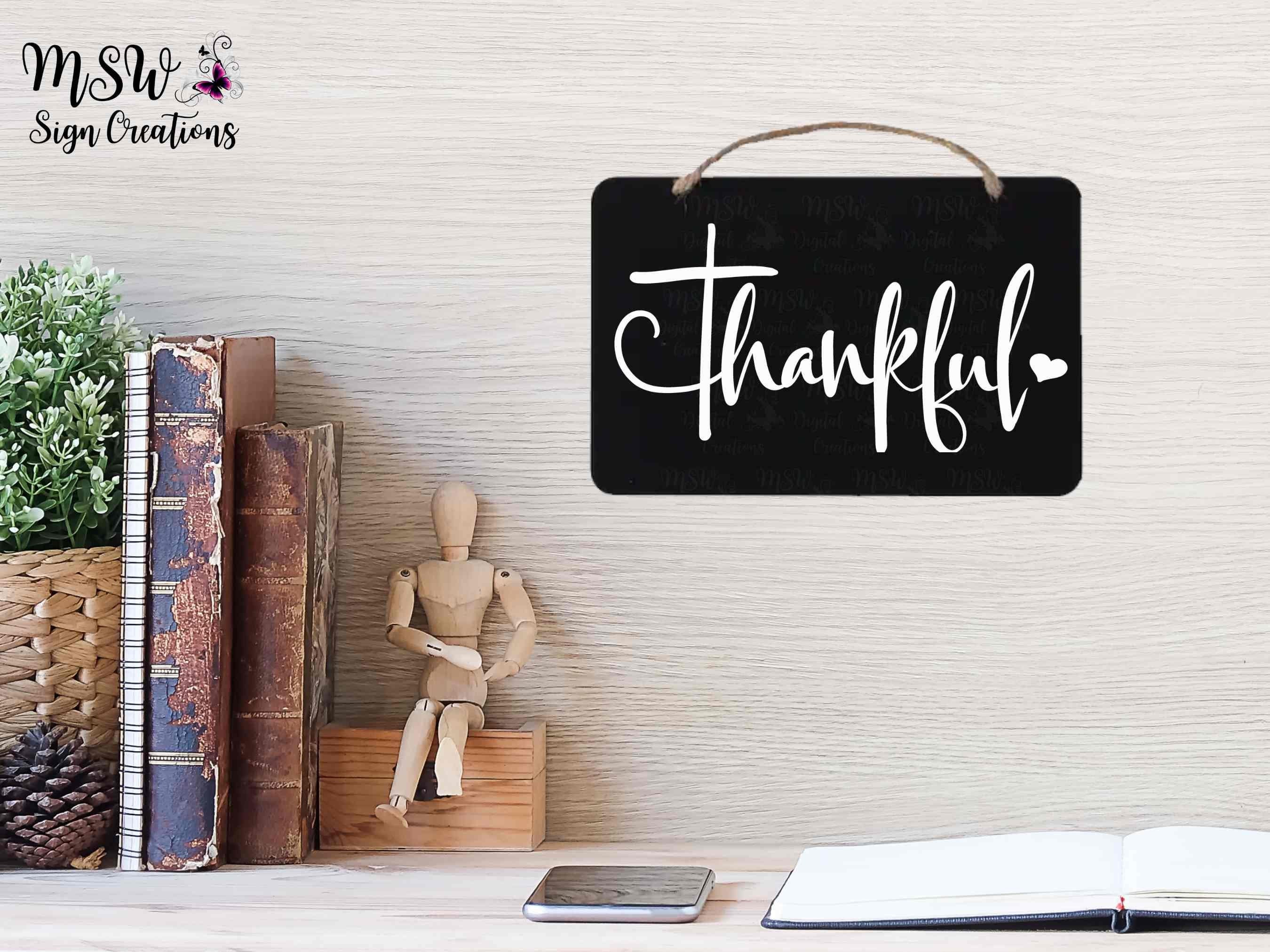 Thankful Chalkboard Sign: Grateful Decor Thankfulness - Etsy