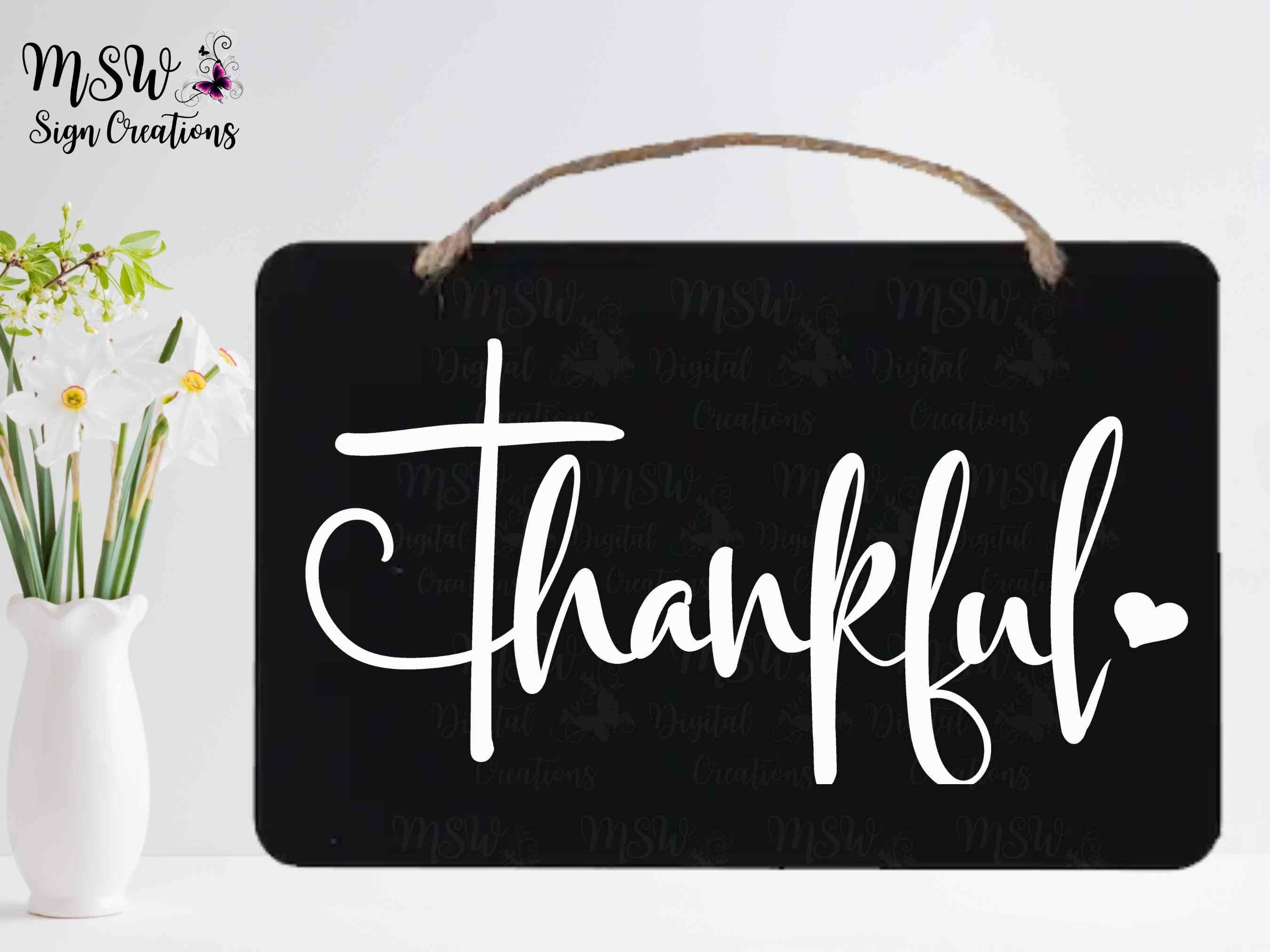 Thankful Chalkboard Sign: Grateful Decor Thankfulness - Etsy