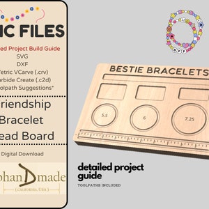 CNC Files + Project Guide - Friendship Bracelet Bead Board - SVG, DXF ...
