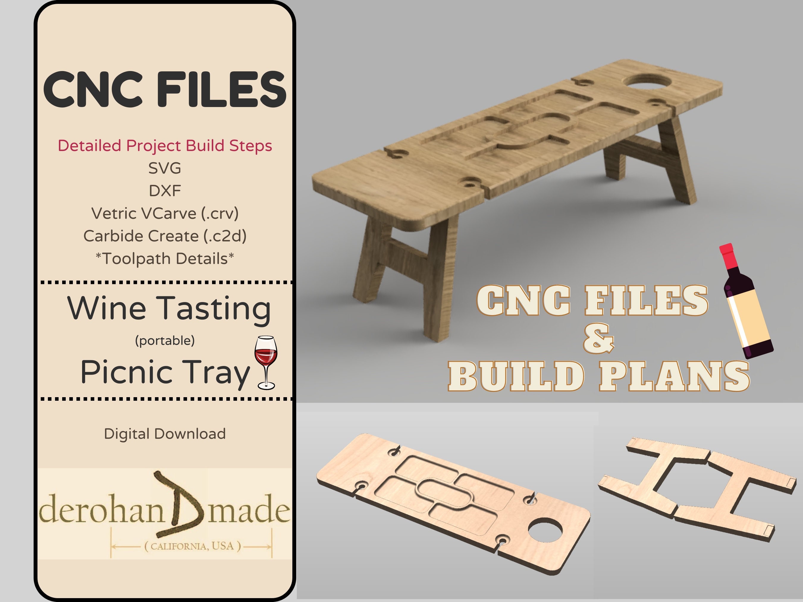 Archivos CNC Planos de construcción detallados Bandeja de - Etsy México