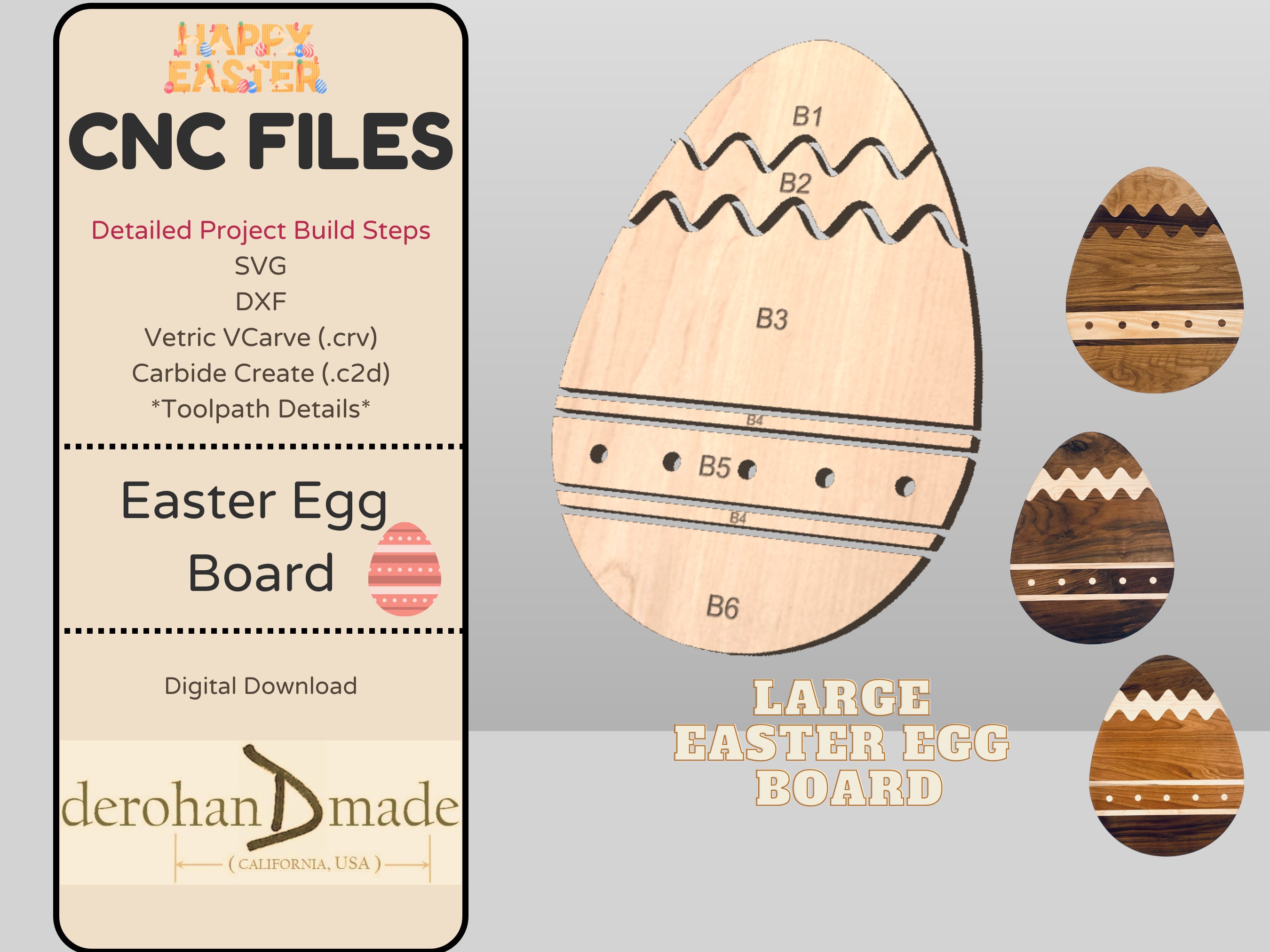 CNC Files Project Guide Easter Egg Board SVG, DXF, Vetric Vcarve File ...