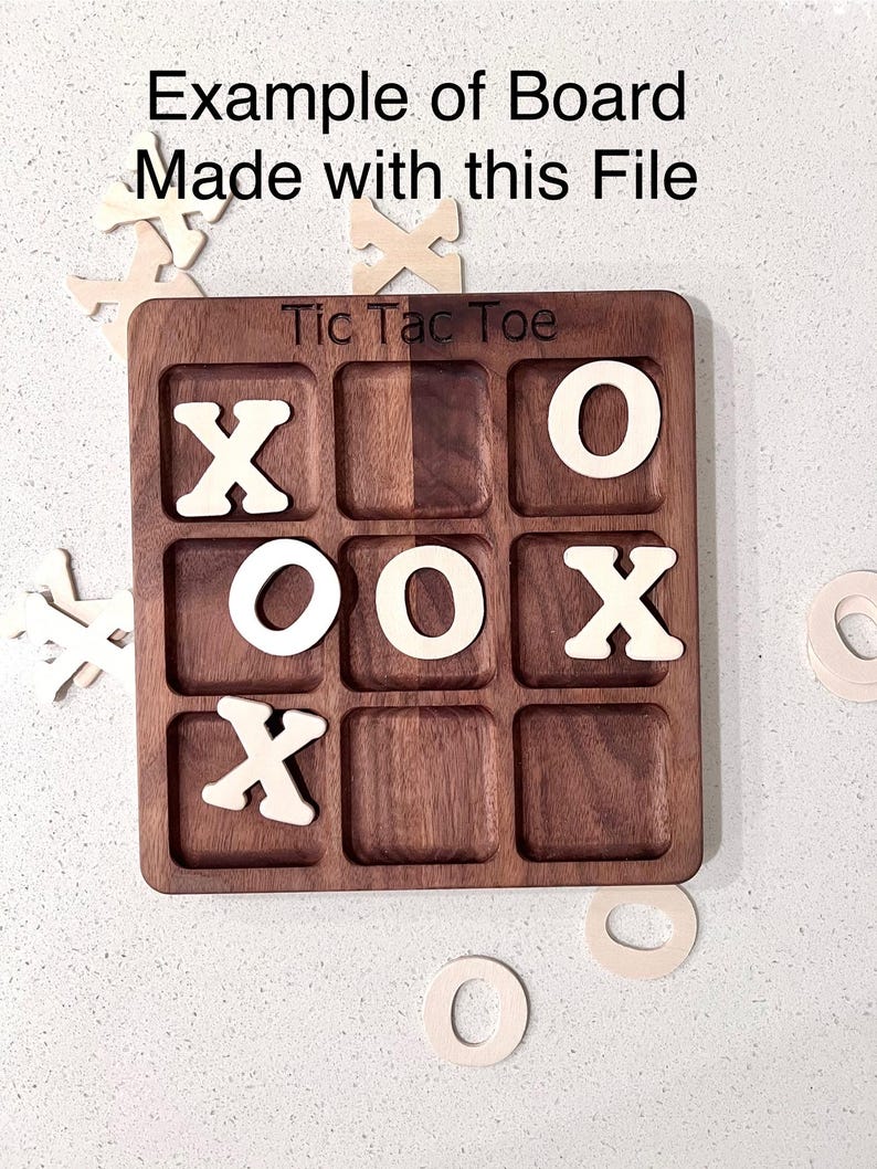 CNC File - Tic Tac Toe Board and Game Pieces - .svg, .dxf, Vetric ...