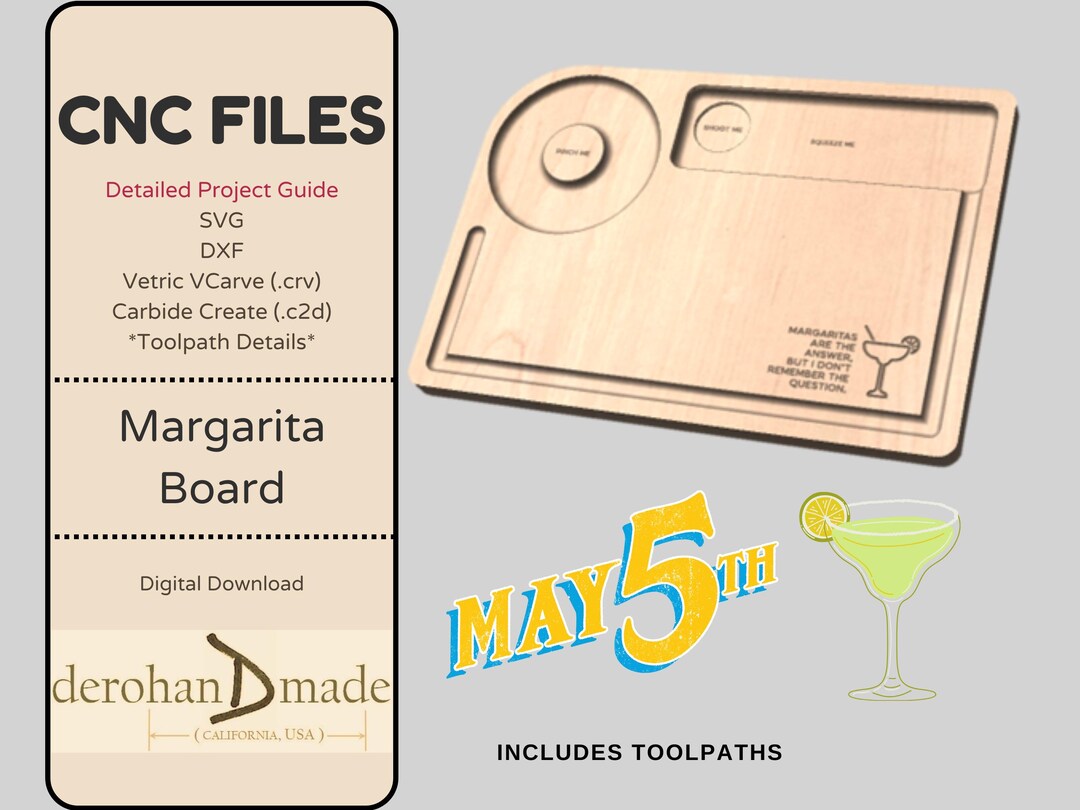 CNC Files - Margarita Mixology Board - Detailed Build File, Toolpaths ...