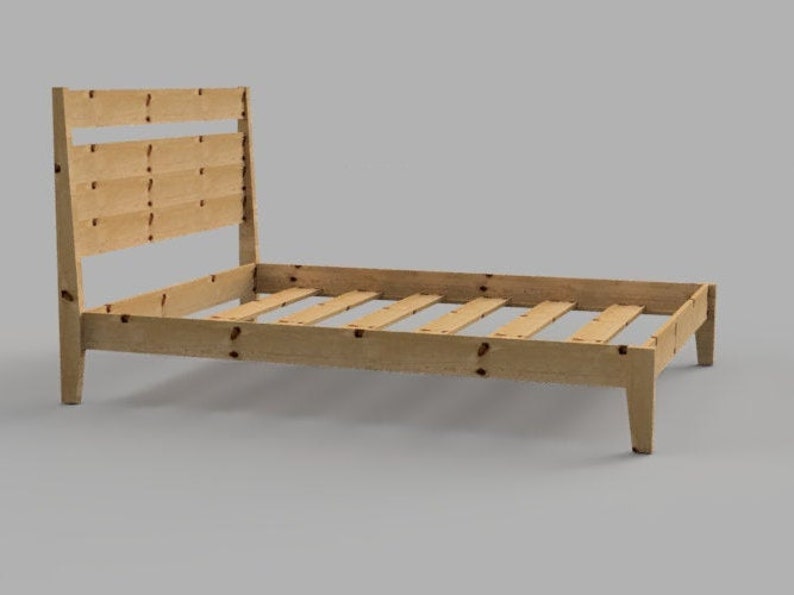 Modern Queen Bed Frame Detailed DIY Build Plans digital - Etsy