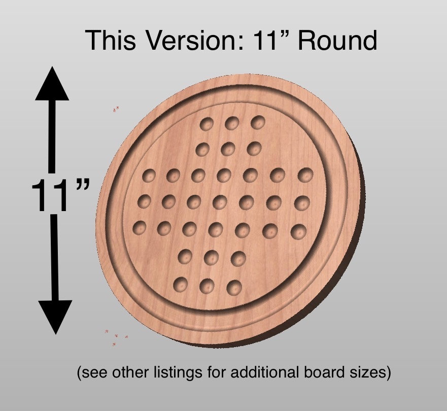 CNC Files - 11" Marble Solitaire Game Board - Detailed Build File ...