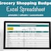 Grocery Shopping Budget List Excel Spreadsheet Template (works W ...