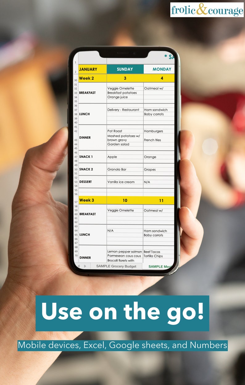 Grocery Shopping Budget List Excel Spreadsheet Template Works Etsy India