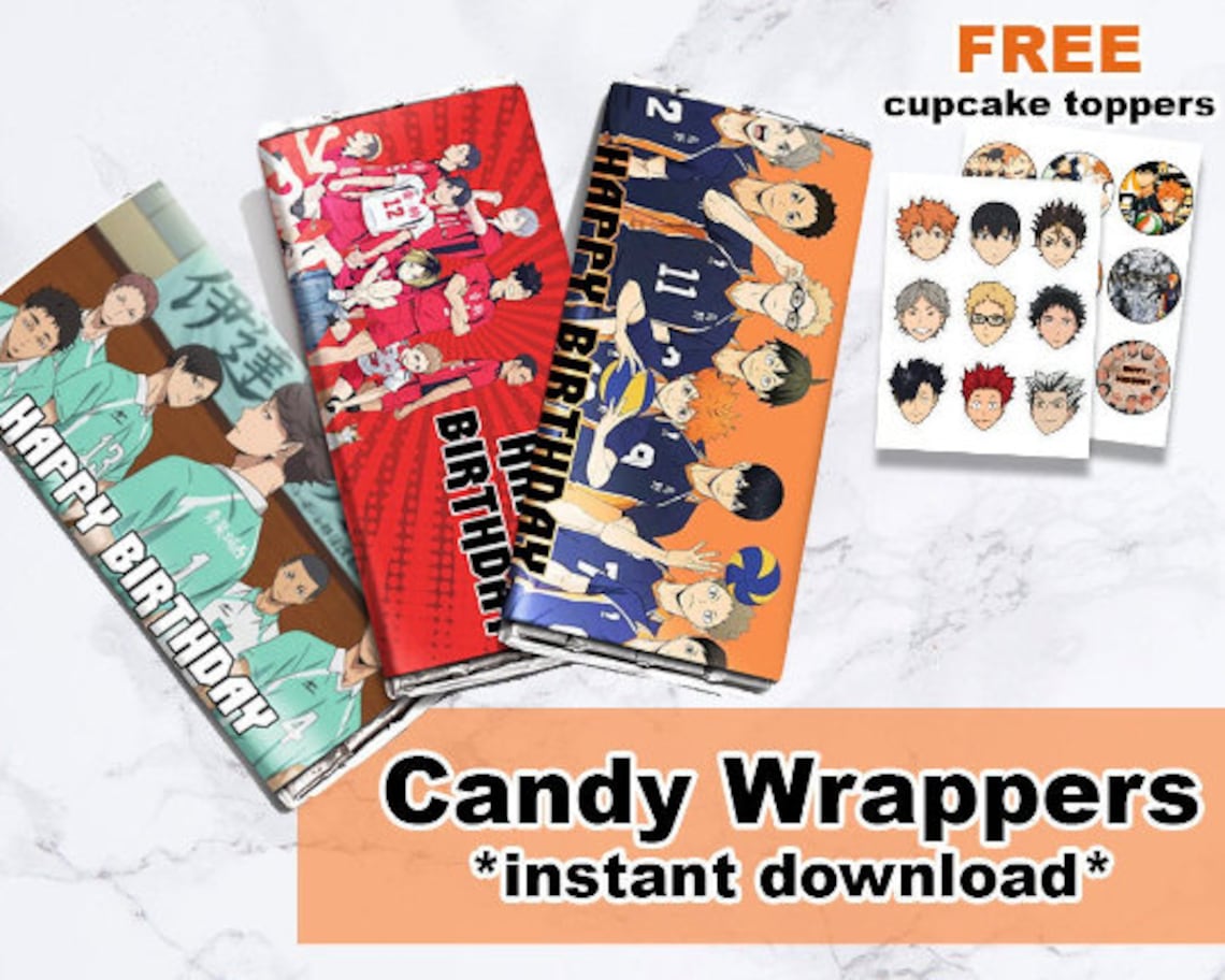 Anime Candy Bar Wrapper Instant Download Anime Party Anime | Etsy