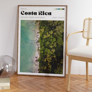Costa Rica Poster, Beach, Tropical Art, Central America, Nature Wall ...