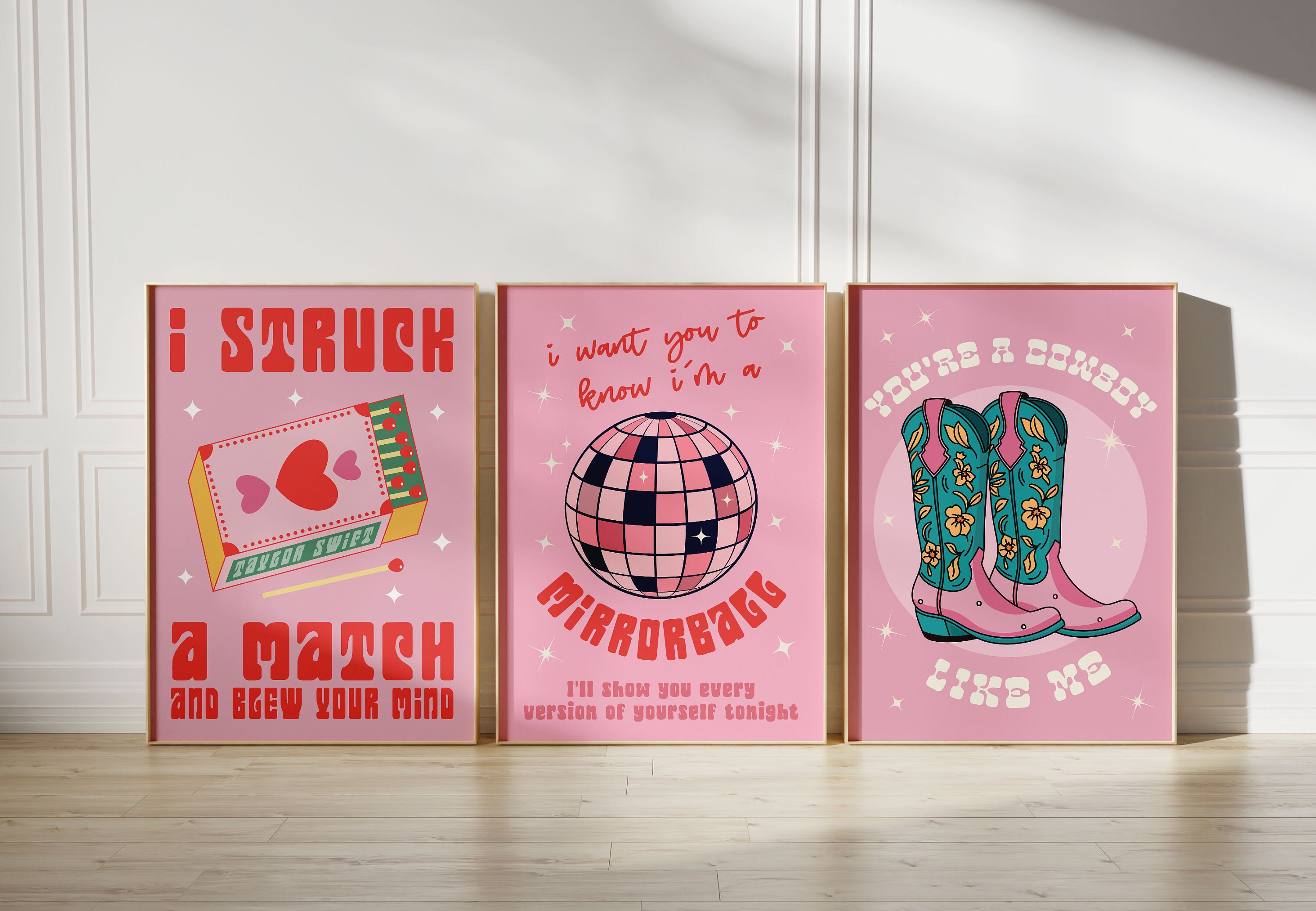 Taylor Swift Bundle Poster Set Getaway Car Mirrorball - Etsy