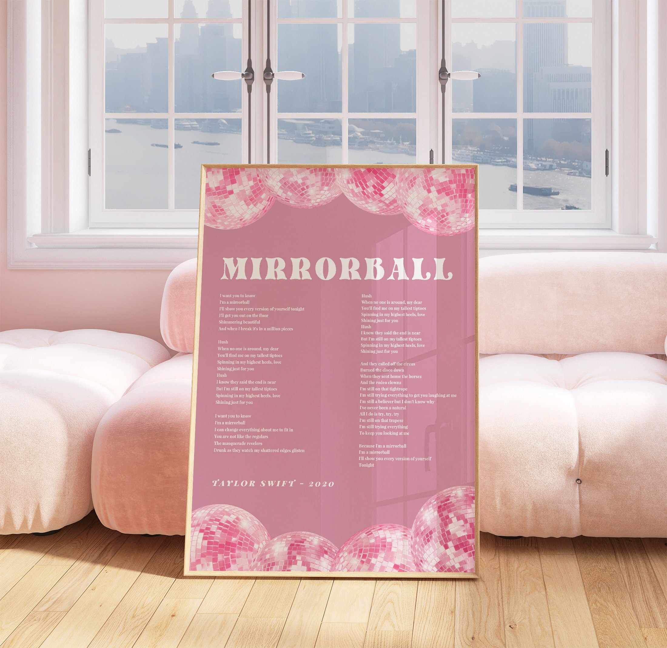 Mirrorball Pink Lyrics Poster, Talyor Swift, Folklore Print, taylor ...