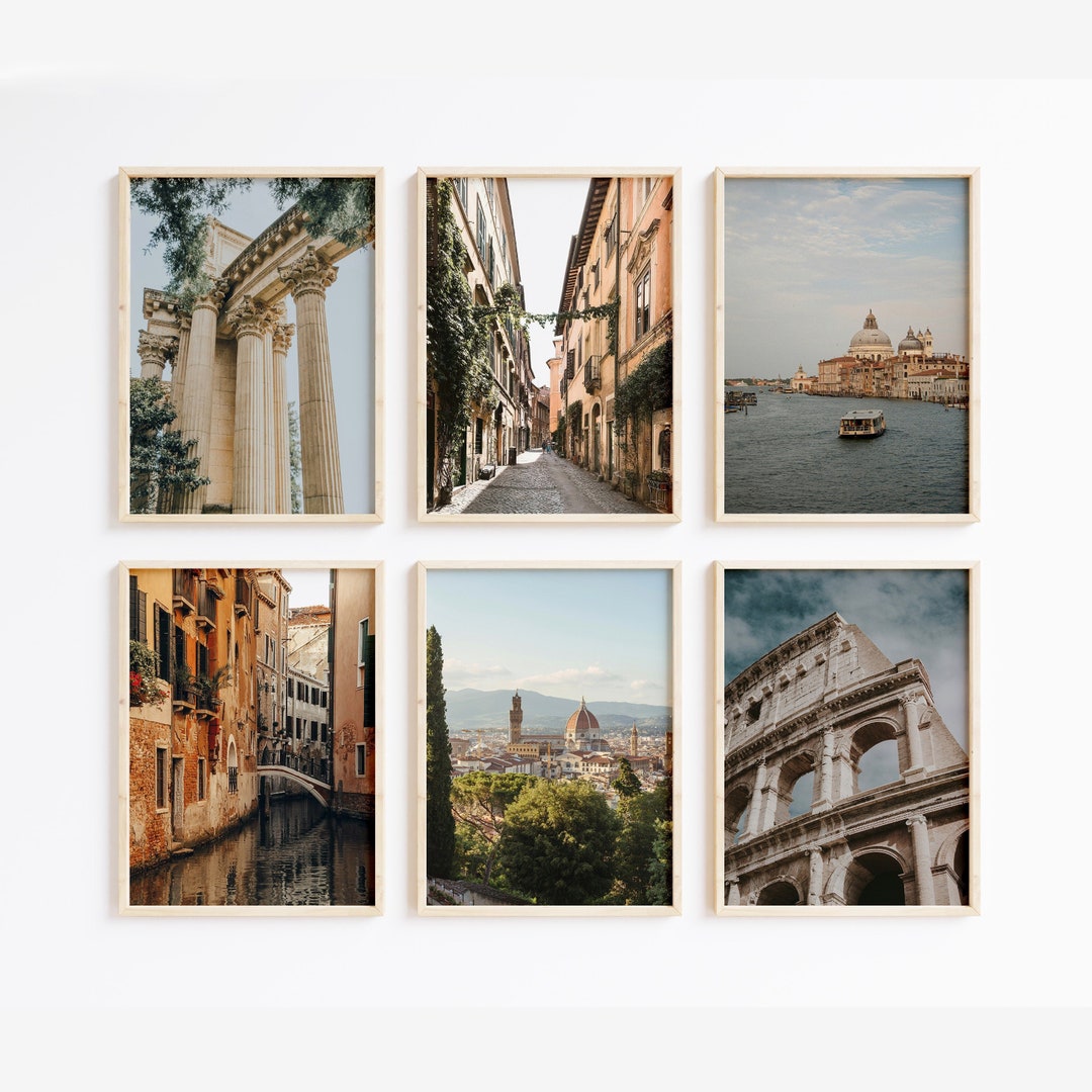 Set of 6 Italy Wall Art, Italy Prints, Rustic Printable Art, Gallery ...