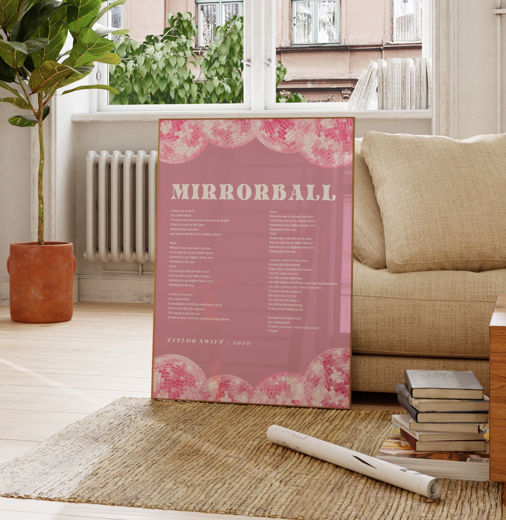 Mirrorball Pink Lyrics Poster, Talyor Swift, Folklore Print, taylor ...
