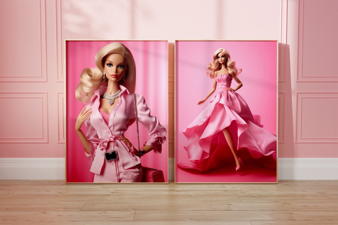 Set of 2 Barbie Girl Prints, Y2k, Popular Posters, Pink Wall Art, Girls ...