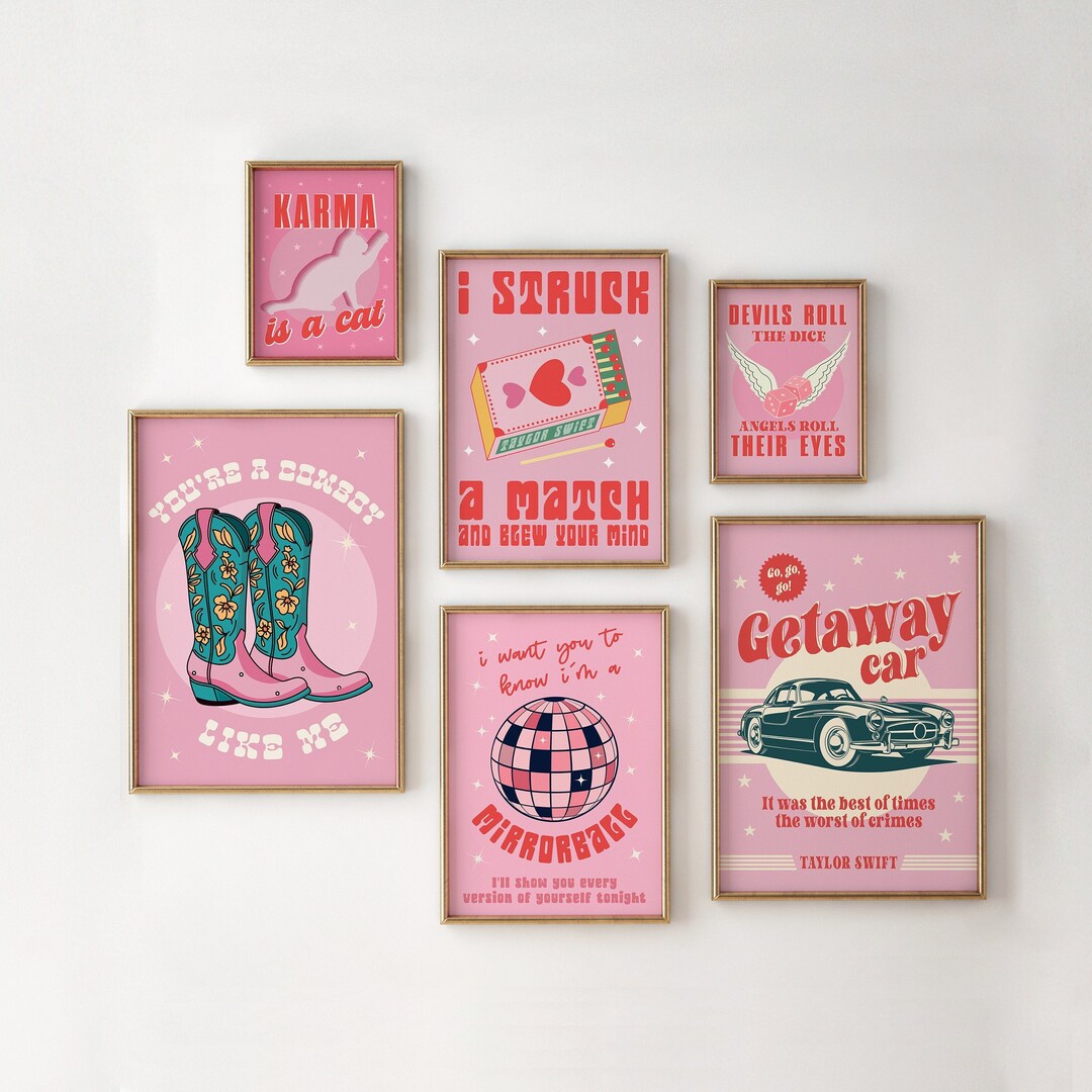 Taylor Swift Bundle Poster Set, Getaway Car, Mirrorball, Cowboy Like Me ...