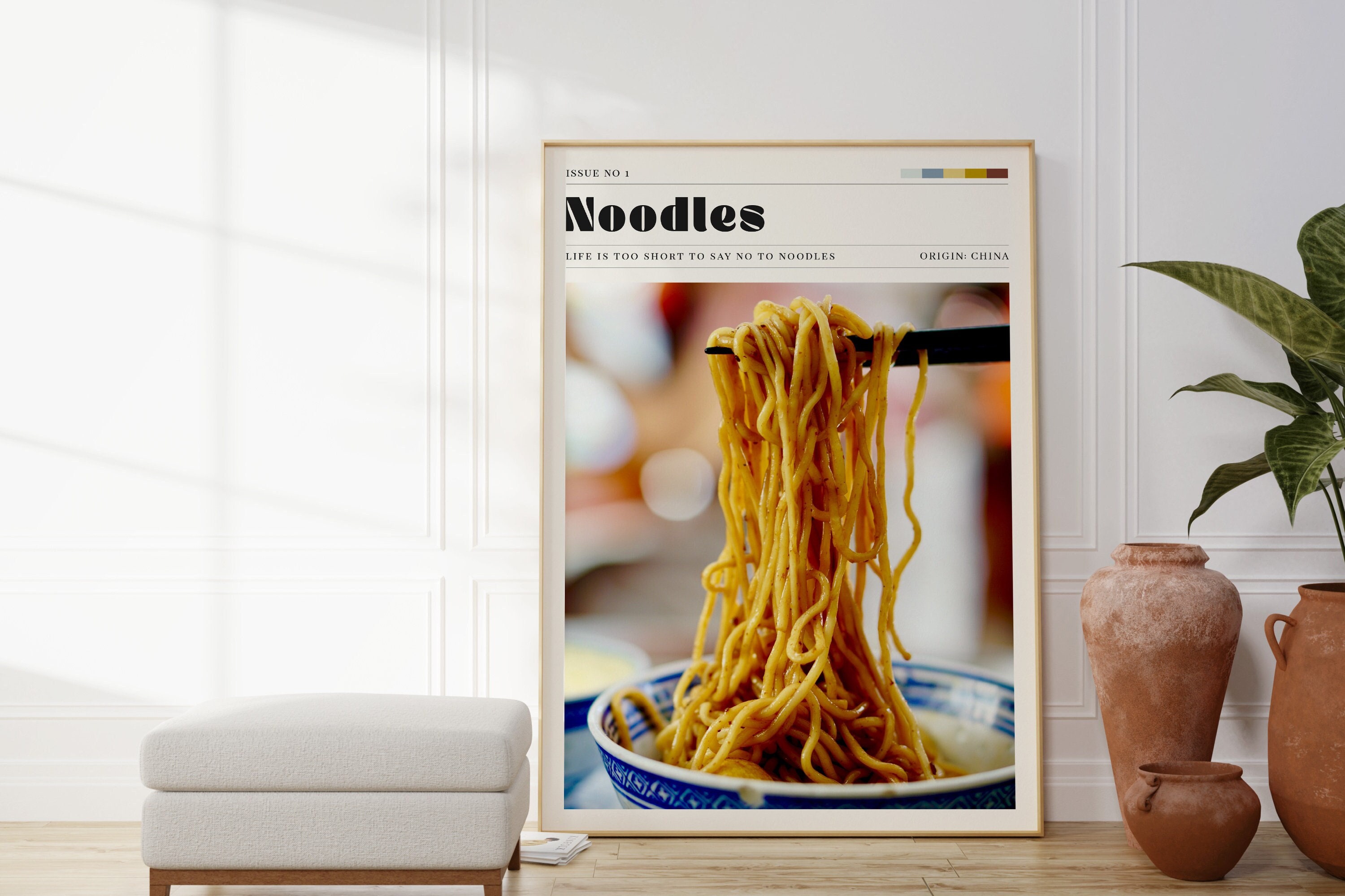 Nudeln Essen Poster, Küche Wandkunst, asiatisches Essen, sofortiger ...