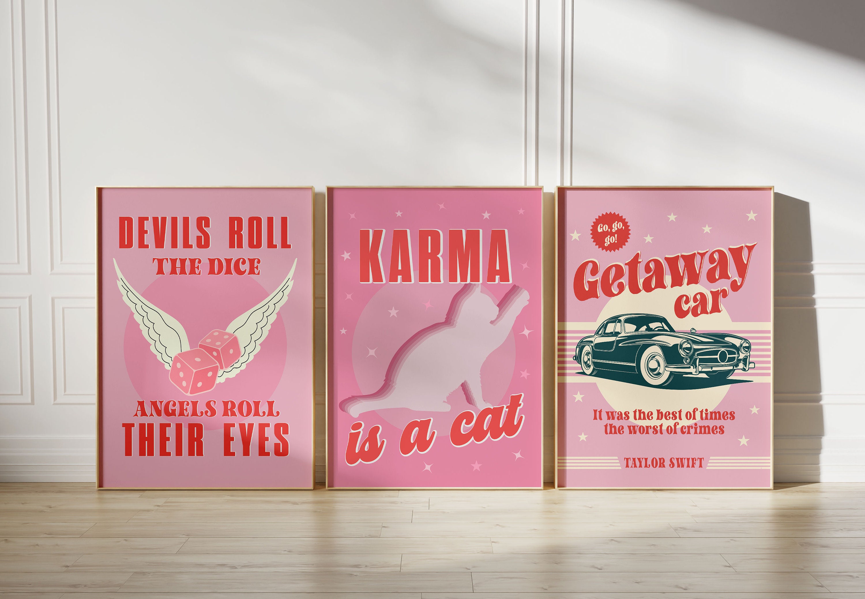 Taylor Swift Bundle Poster Set Getaway Car Mirrorball - Etsy