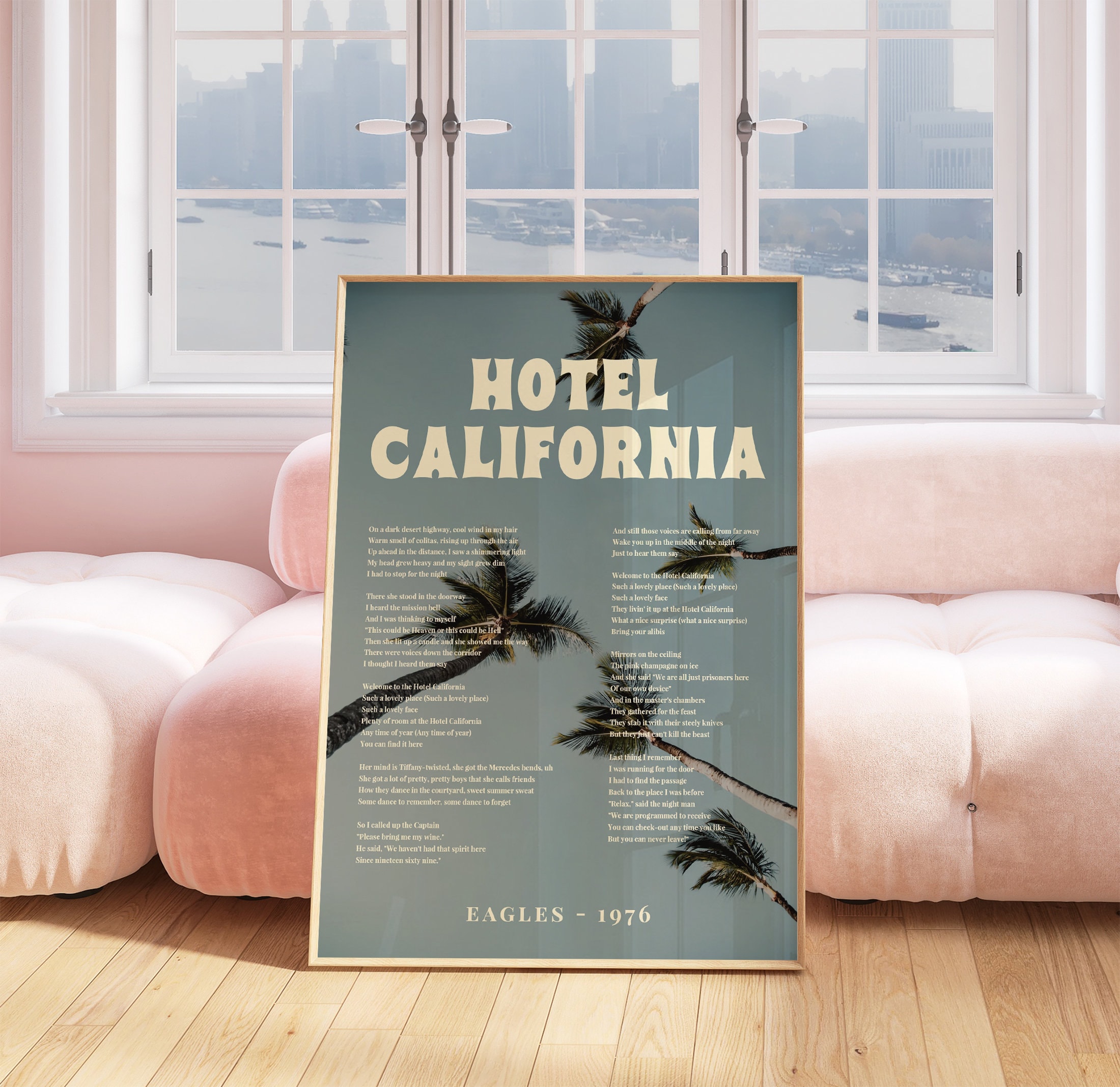 Hotel California Music Poster, Eagles Fan Art, Song Lyrics sold by ...