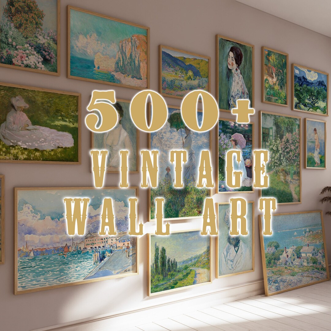 500 Vintage Gallery Wall Art Bundle, Famous Artwork, Gallery Wall ...