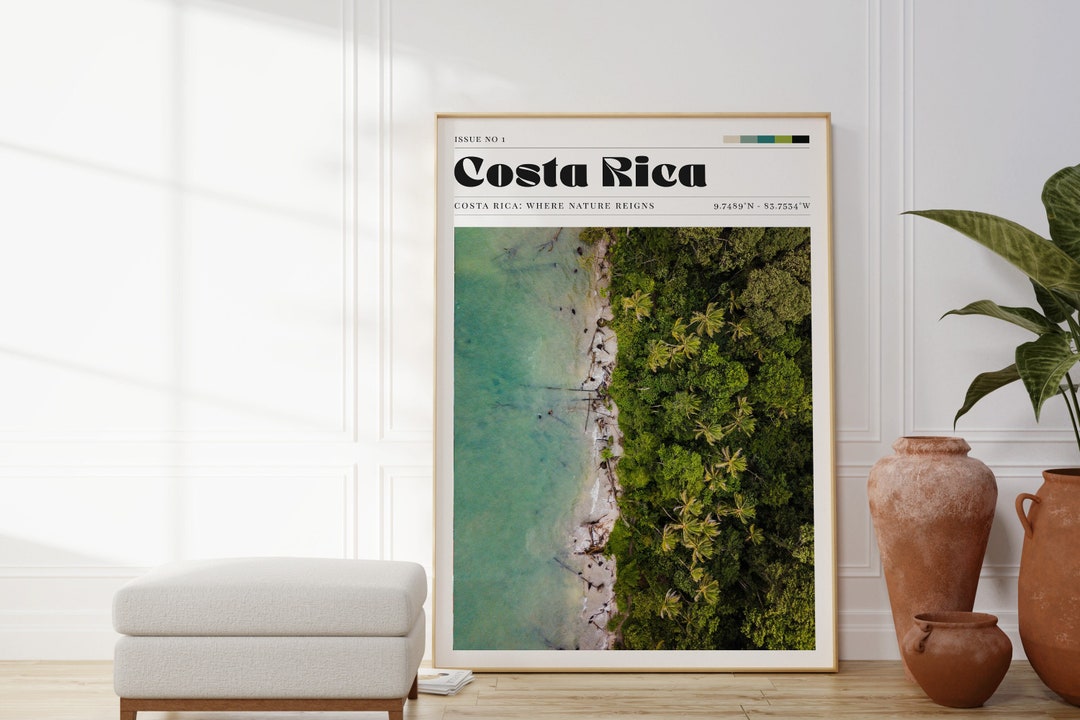 Costa Rica Poster, Beach, Tropical Art, Central America, Nature Wall ...