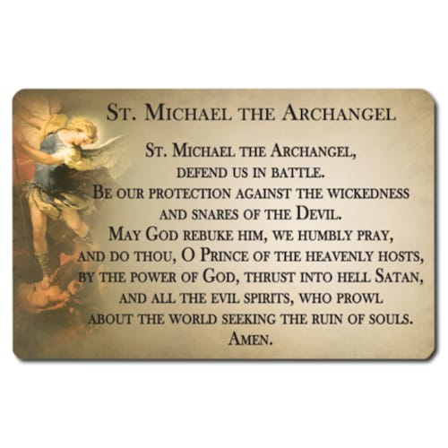 St. Michael the Archangel Card With Guardian Angel Prayer Card - Etsy