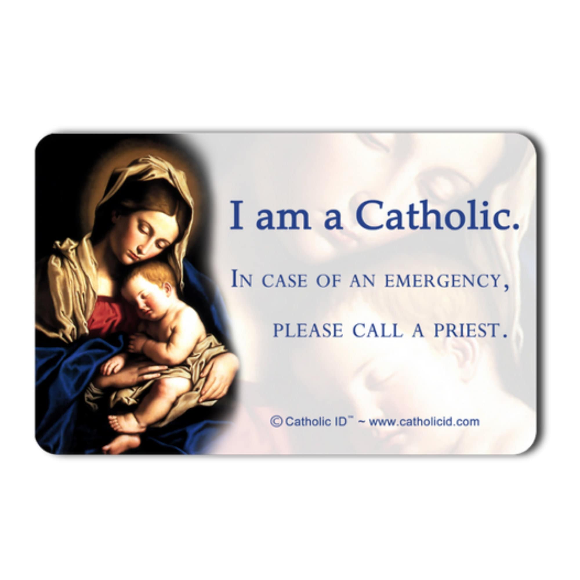 Catholic ID Card in Case of an Emergency Please Call a - Etsy