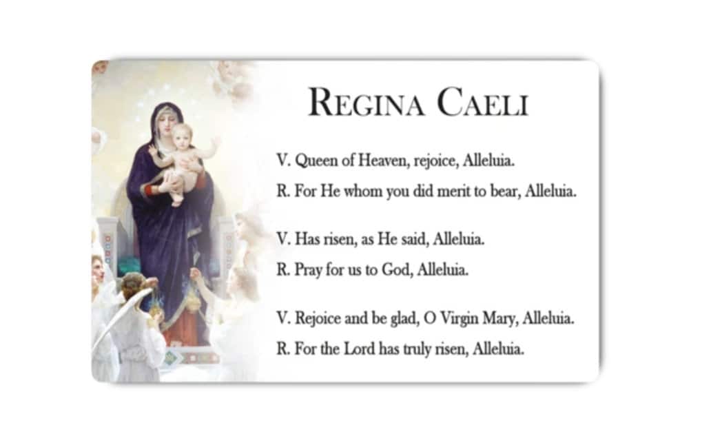 Regina Caeli Prayer Card | Regina Caeli Prayer | Daily Prayer Card ...
