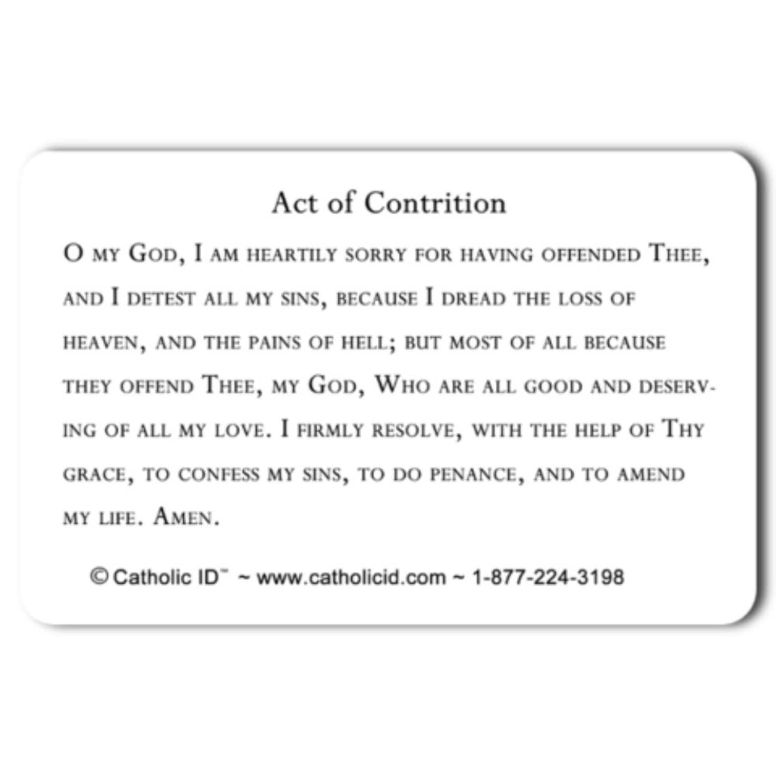 Confession Prayers | High-quality, Plastic Confession Card | Act of ...