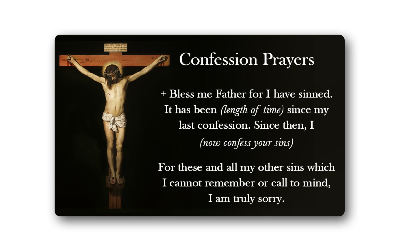 Confession Prayers | High-quality, Plastic Confession Card | Act of ...