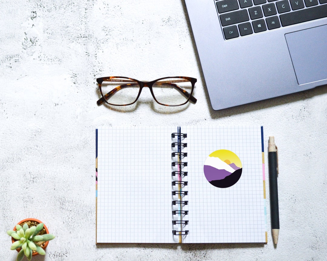 NB Sticker Subtle Non-binary Pride Sunrise Sticker - Etsy