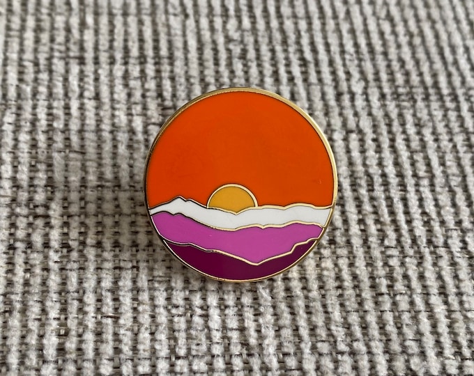Lesbian Pin Subtle Lesbian Pride Sunrise Enamel Pin - Etsy