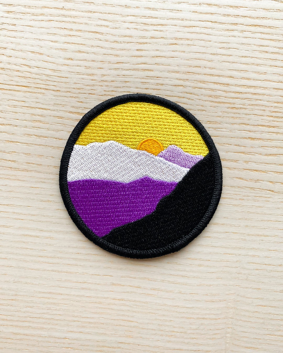 Non-binary Pride Patch | Subtle Mountain Sunrise NB Pride Patch - Etsy