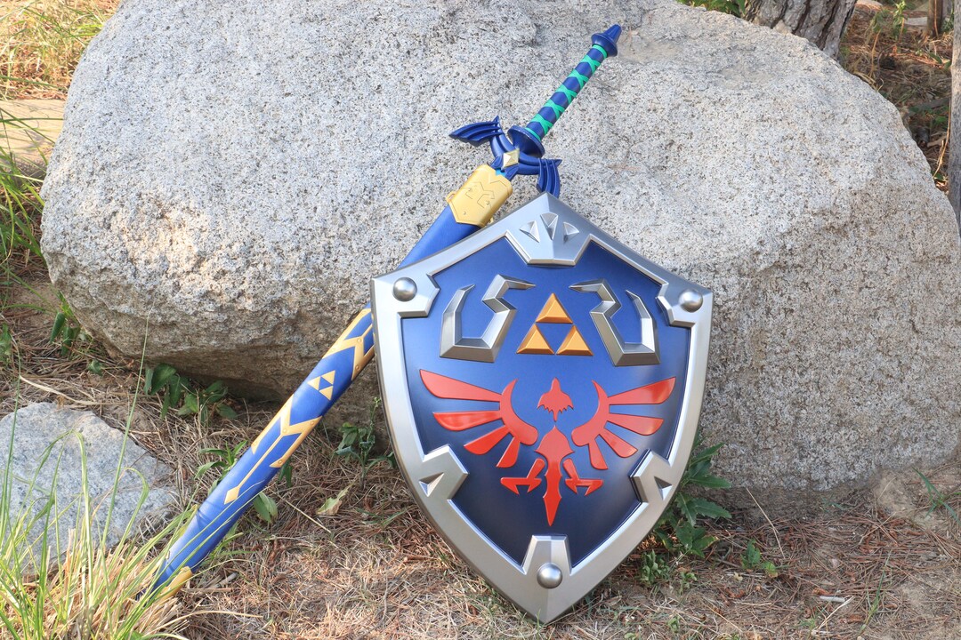 Legend of Zelda Sword and Hylian Shield Breath of the Wild - Etsy UK