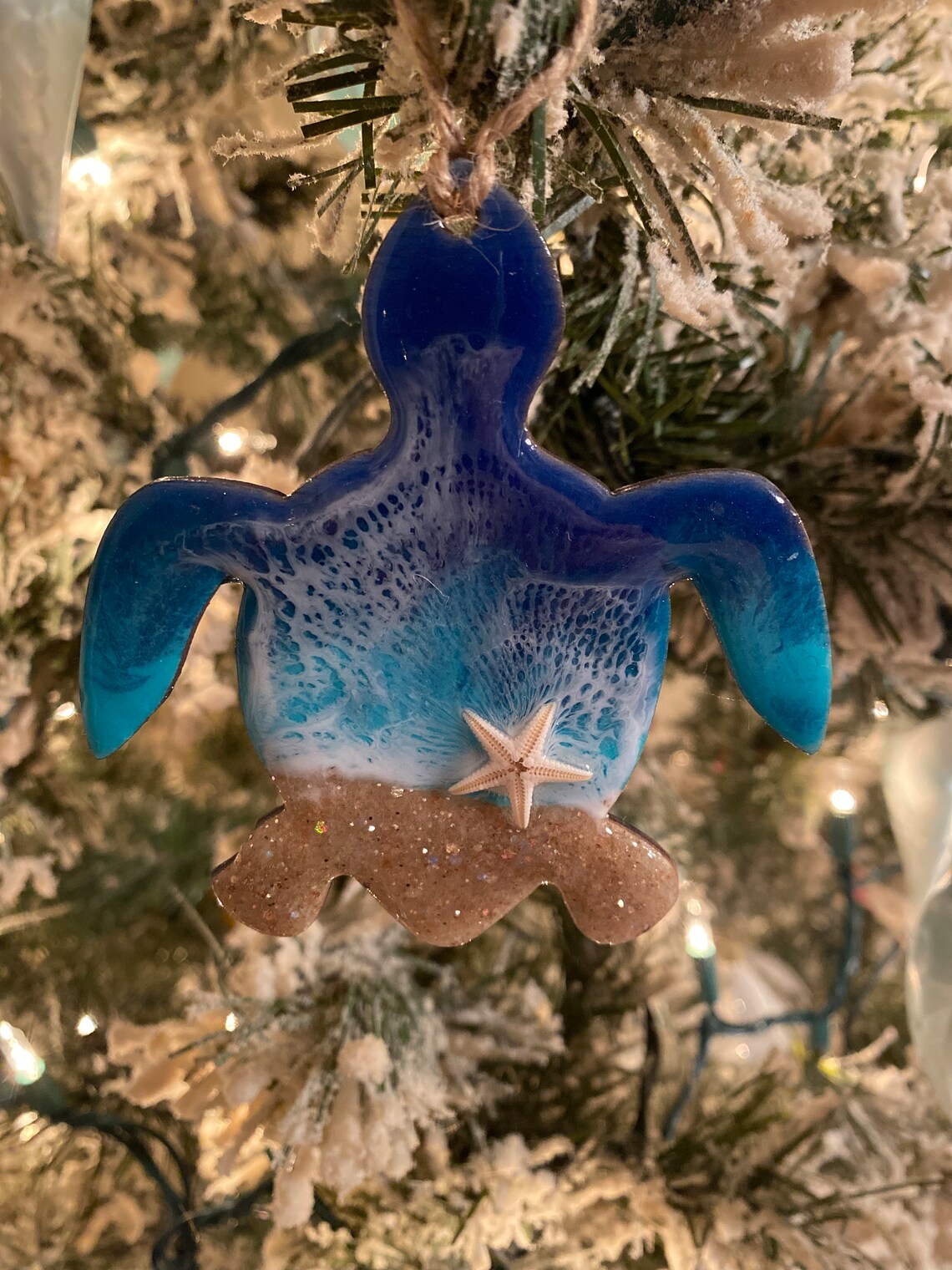 Handmade Coastal Decor Resin SEA TURTLE Ornament - Etsy