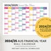 2024-2025 Academic Year Wall Calendar UK | Rainbow Printable Year ...